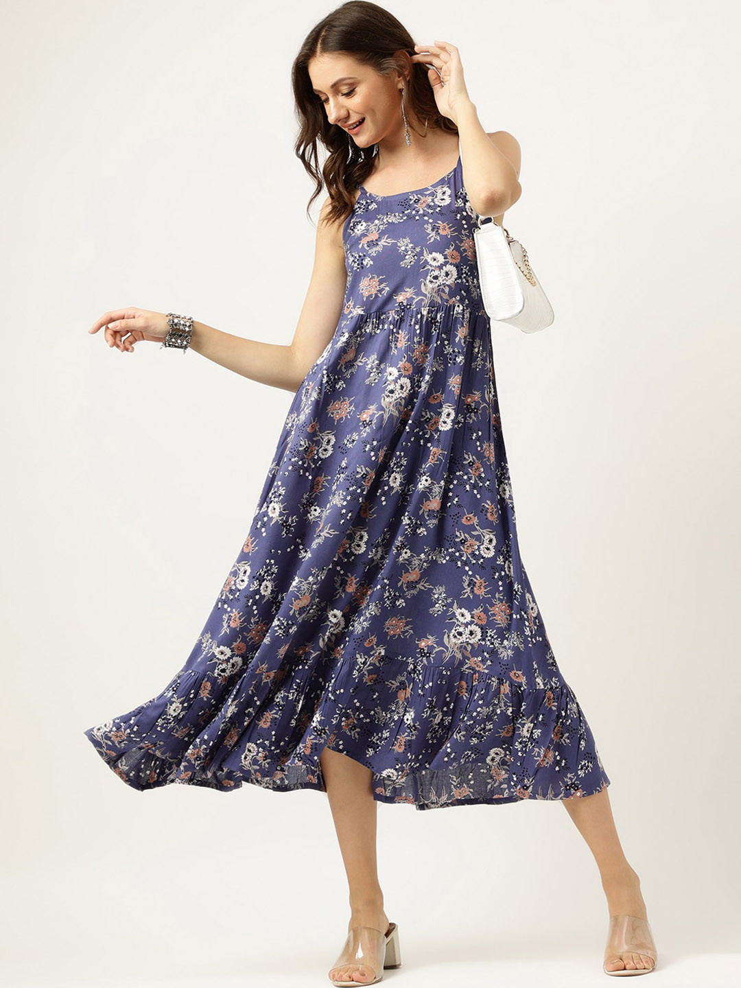 Buy Ashlee Floral Printed Flounce Fit & Fare Dress - Dresses for Women ...