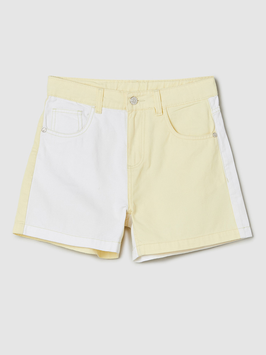 Buy Max Girls Mid Rise Colourblocked Pure Cotton Shorts - Shorts for ...