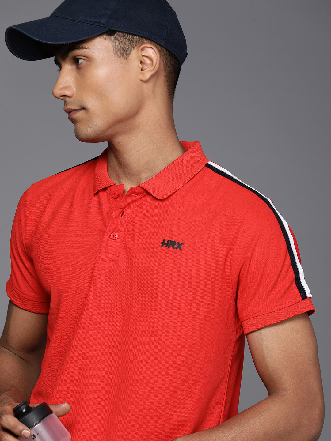 Buy HRX By Hrithik Roshan Brand Logo Polo Collar T Shirt - Tshirts for ...