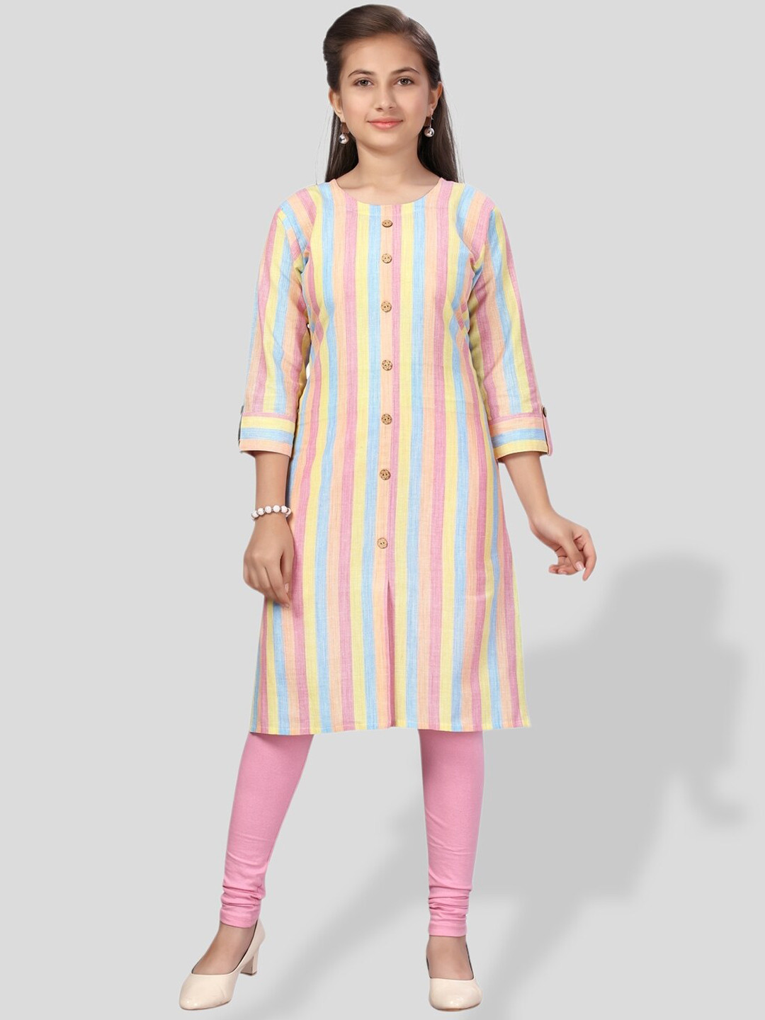 Buy BAESD Girls Striped Cotton Kurta - Kurtas for Girls 23244738 | Myntra