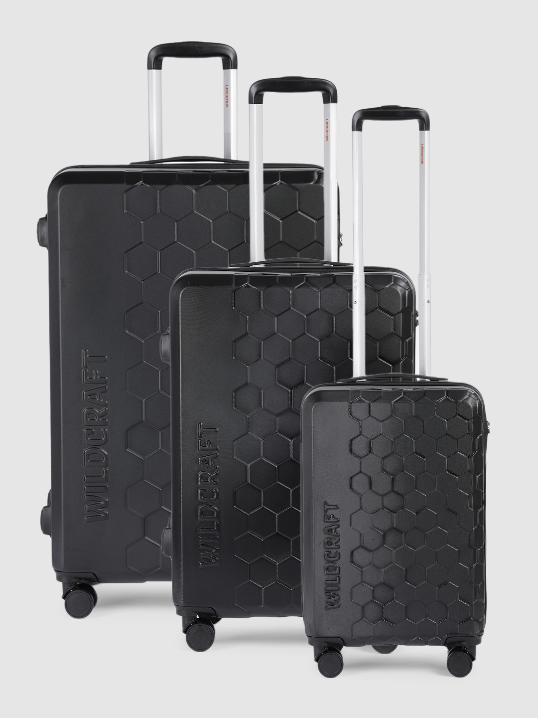 Buy Wildcraft Pyxis Set Of 3 Trolley Suitcases Cabin, Medium & Large ...