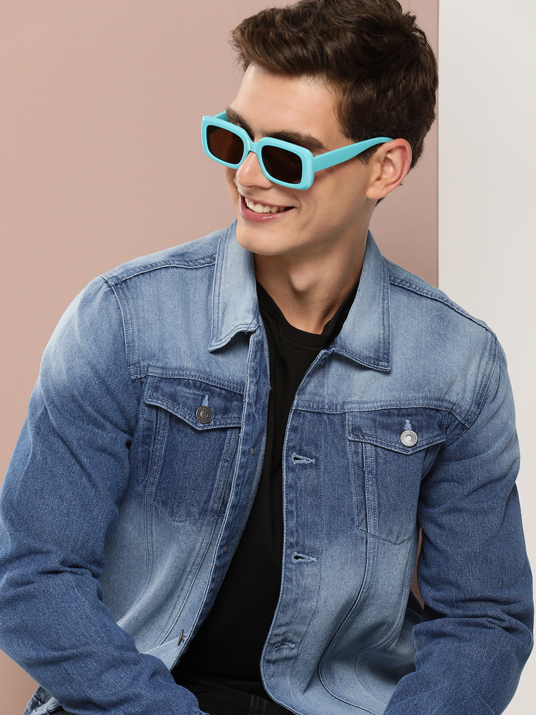 Buy Harvard Men Gradient Pure Cotton Denim Jacket - Jackets for Men ...