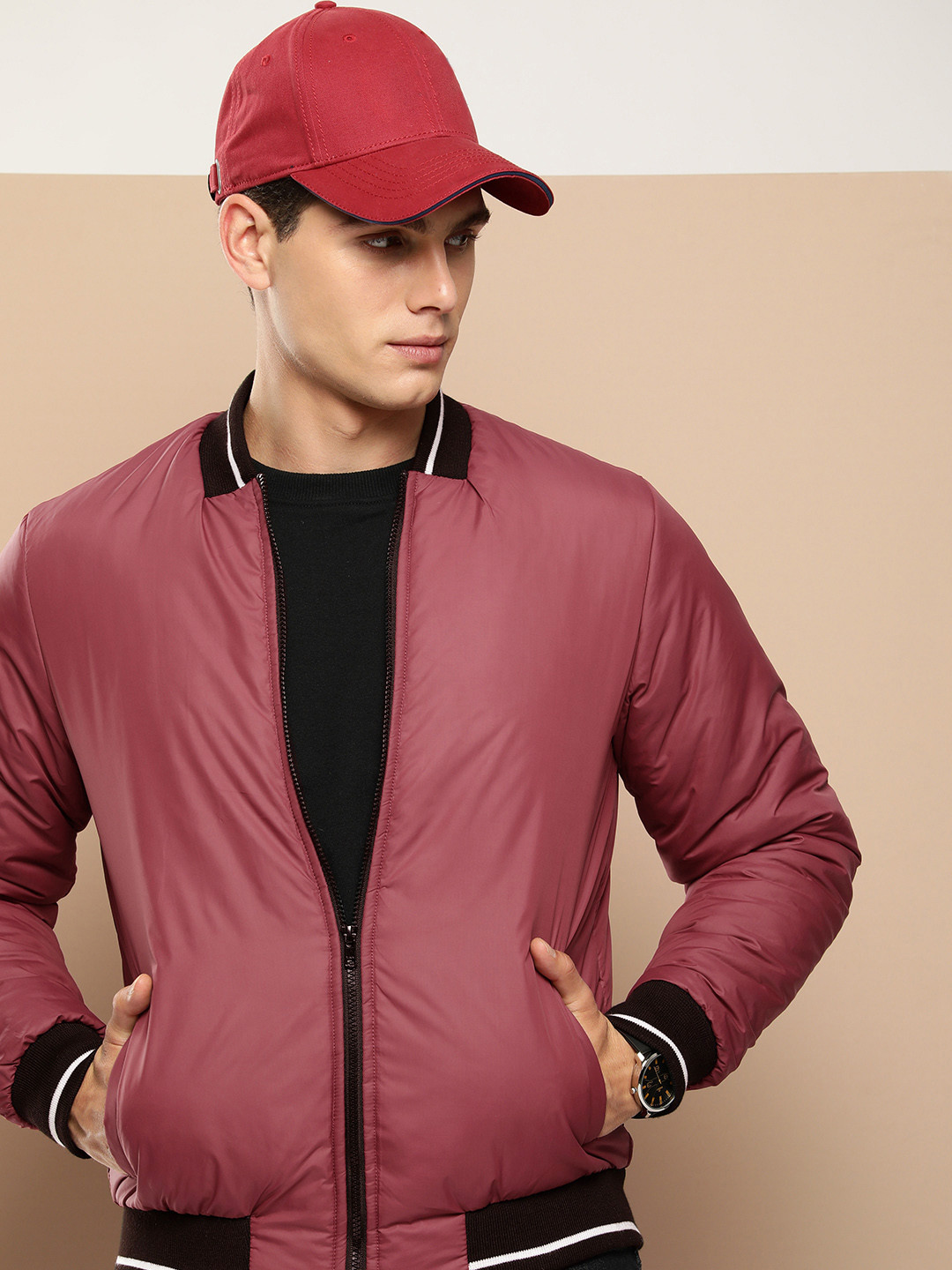 Buy INVICTUS Solid Stand Collar Bomber Jacket - Jackets for Men 23249648 | Myntra