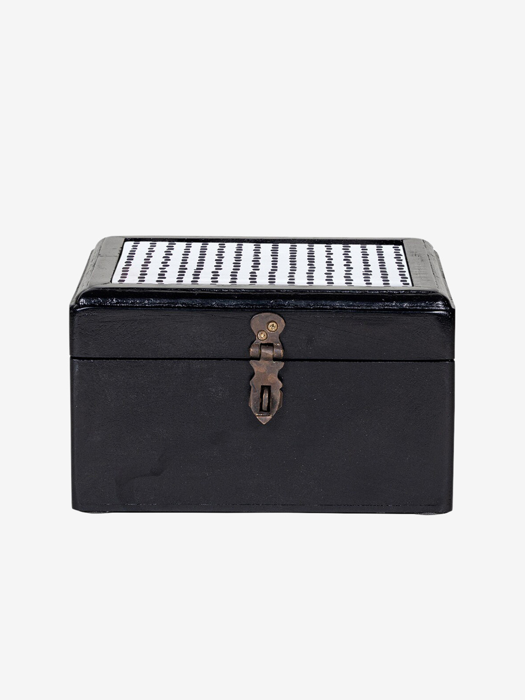 Buy Contrast Living Wooden Decorative Jewellery Painted Box With Cotton ...