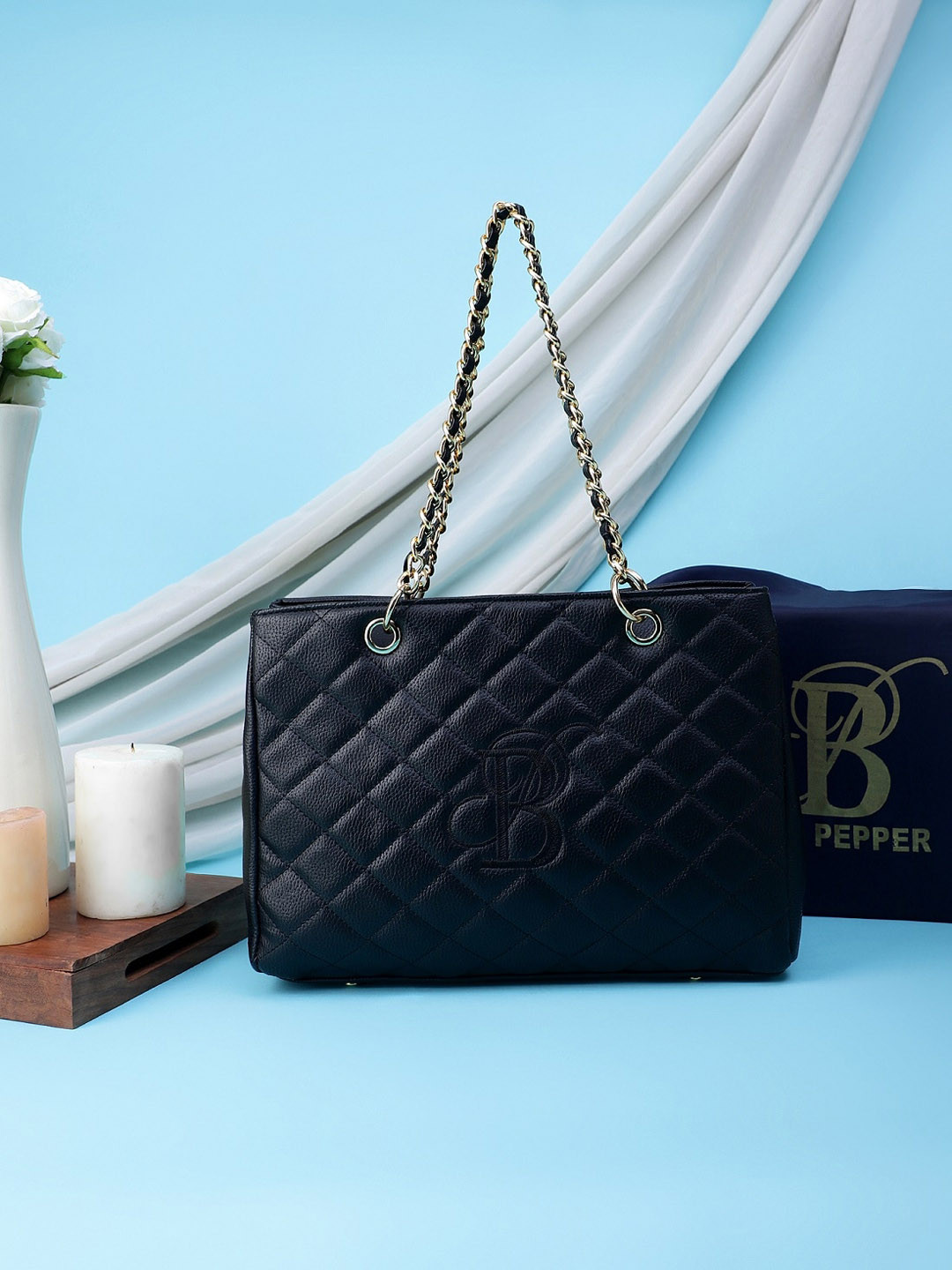 Buy Bag Pepper Textured Structured Shoulder Bag With Quilted - Handbags ...