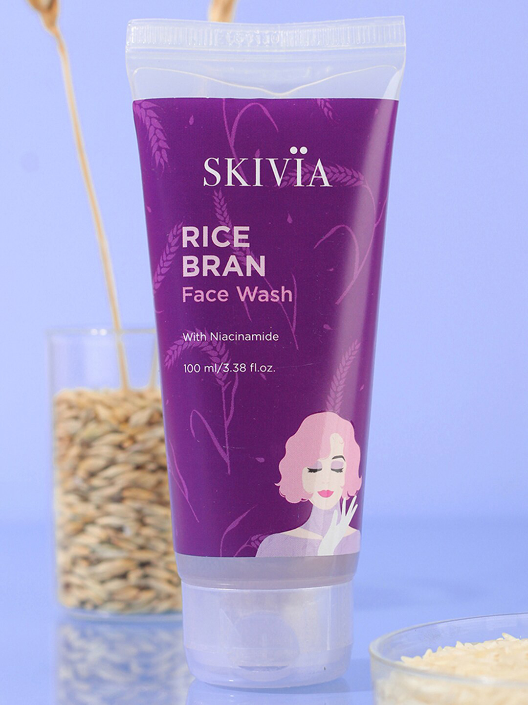 Buy SKIVIA Rice Bran Mini Face Wash With Niacinamide To Clear Away Dirt ...