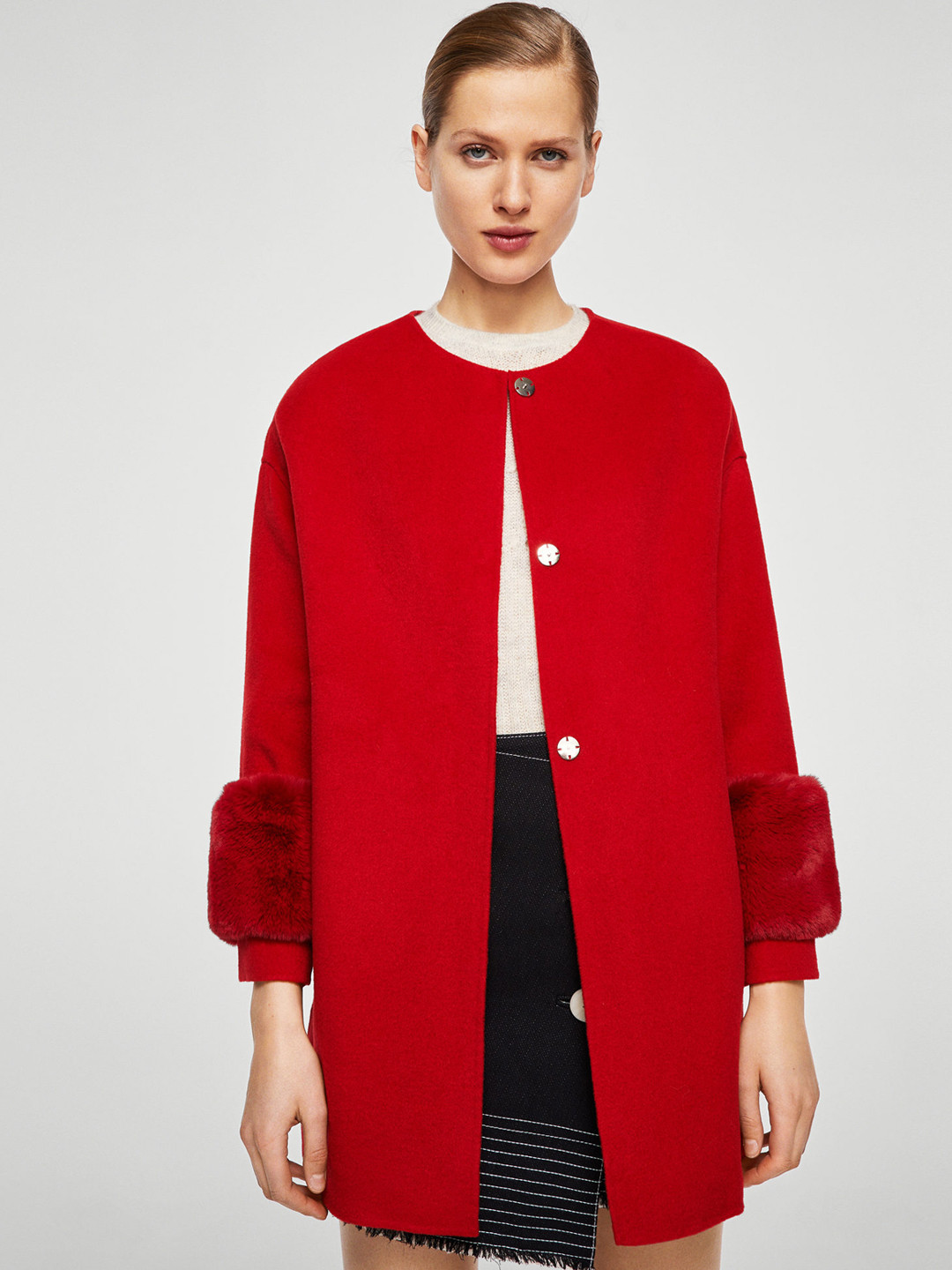 Buy MANGO Red Solid Overcoat - Coats for Women 2325676 | Myntra
