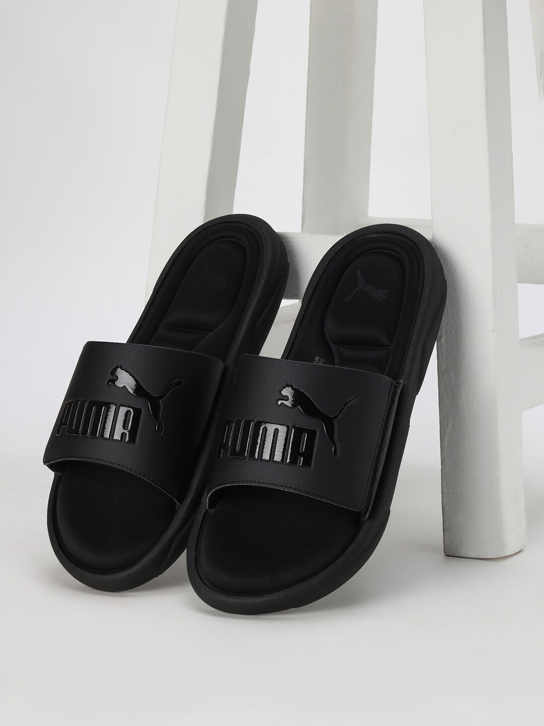 Buy Puma Royalcat Memory Foam Brand Logo Printed Sliders - Flip Flops ...