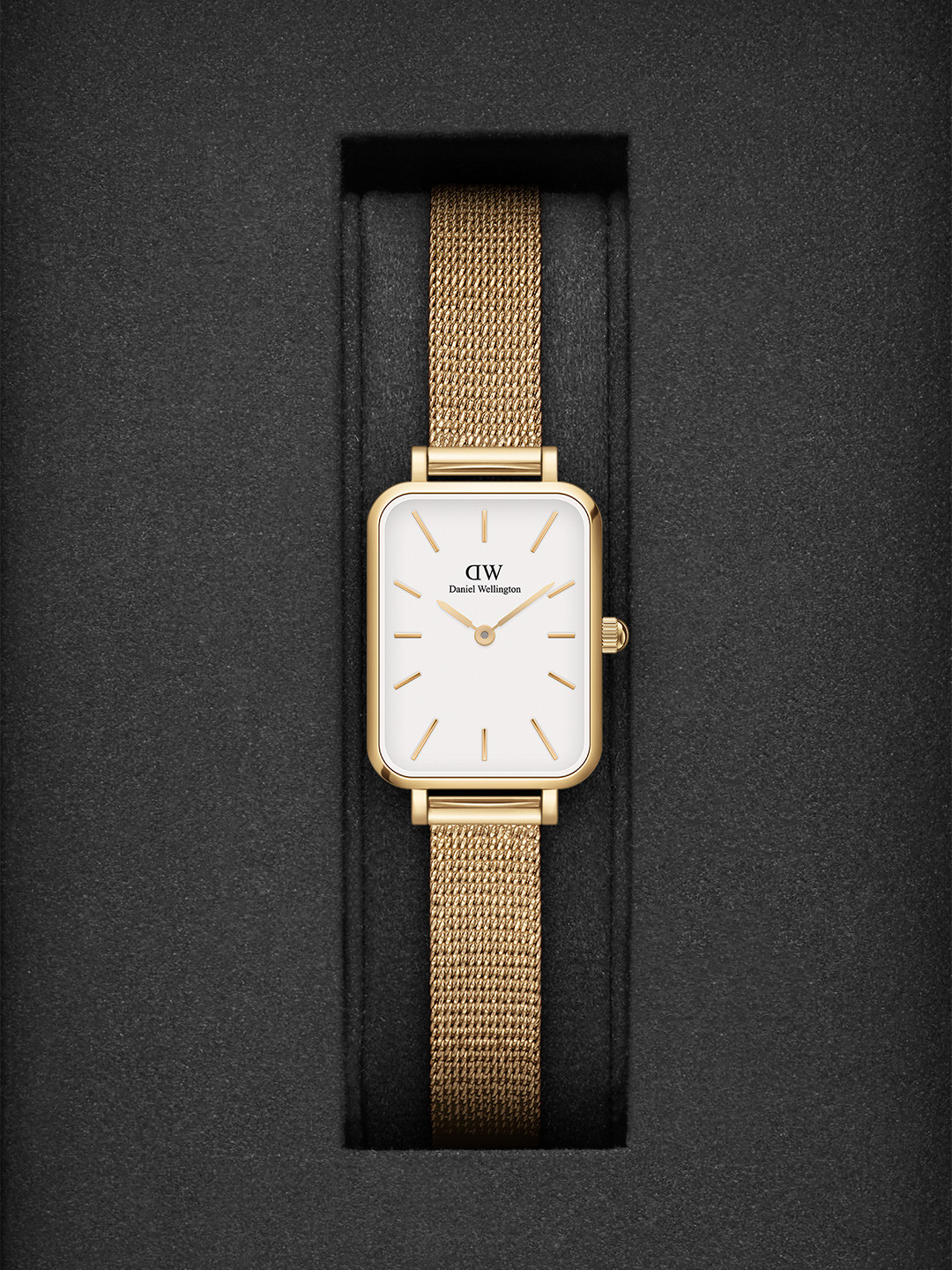 Buy Daniel Wellington Women Quadro Pressed Evergold Square Analogue ...