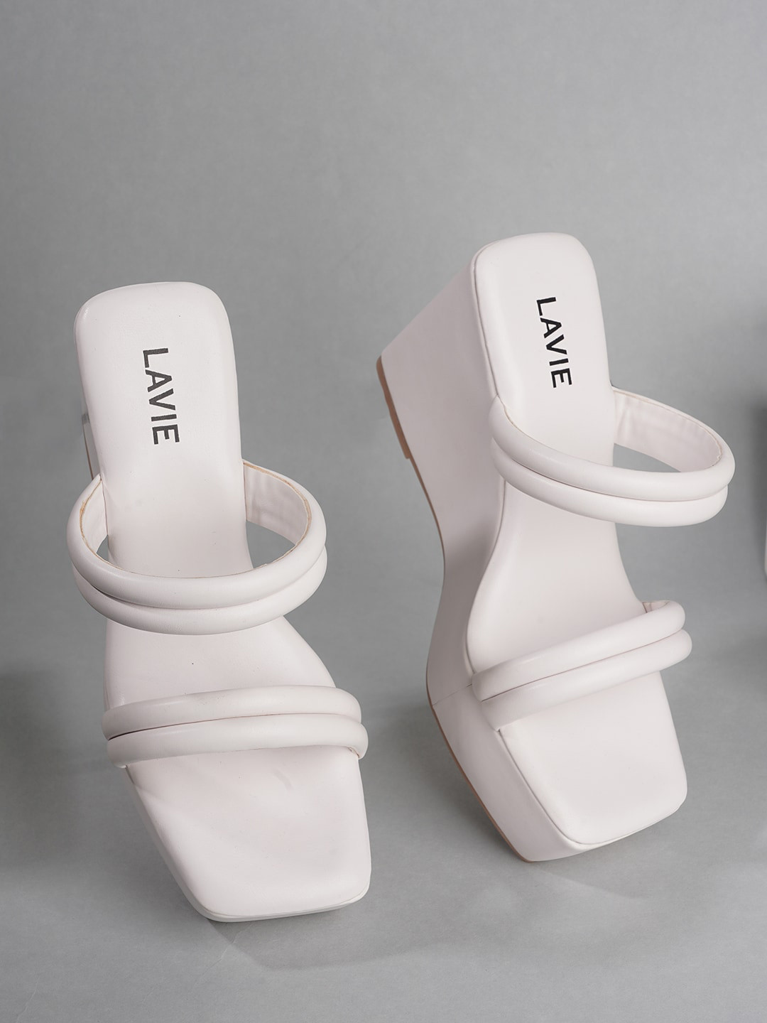 Buy Lavie Double Strap Wedge Heels - Heels for Women 23261542 | Myntra