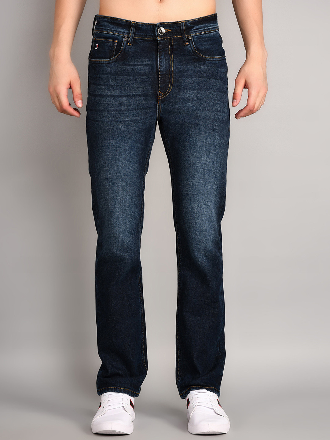 Buy TIM PARIS Men Clean Look Light Fade Whiskers Cotton Relaxed Fit ...