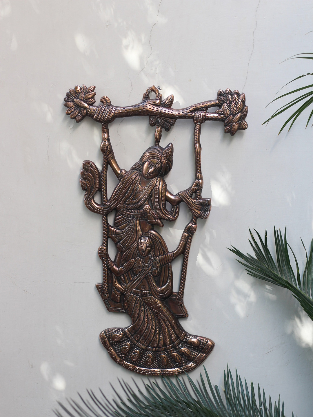 Buy Fashion Bizz Copper Toned Textured Jhula Idol Showpiece ...