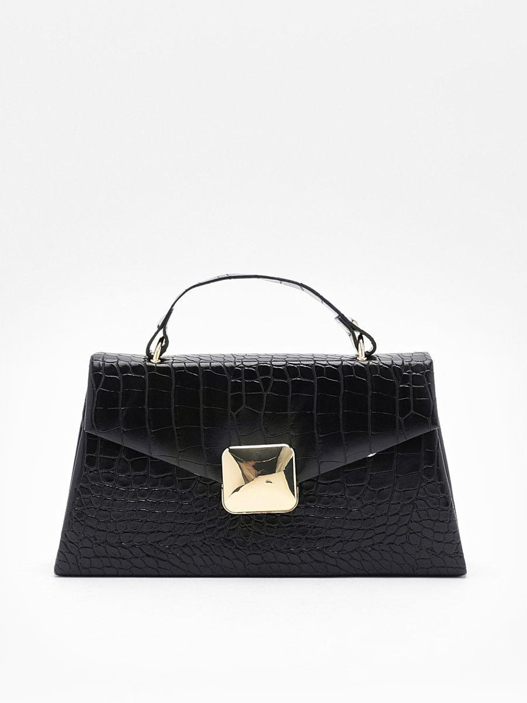 Buy Boohoo Women Croc Textured Structured Handheld Bag - Handbags for ...