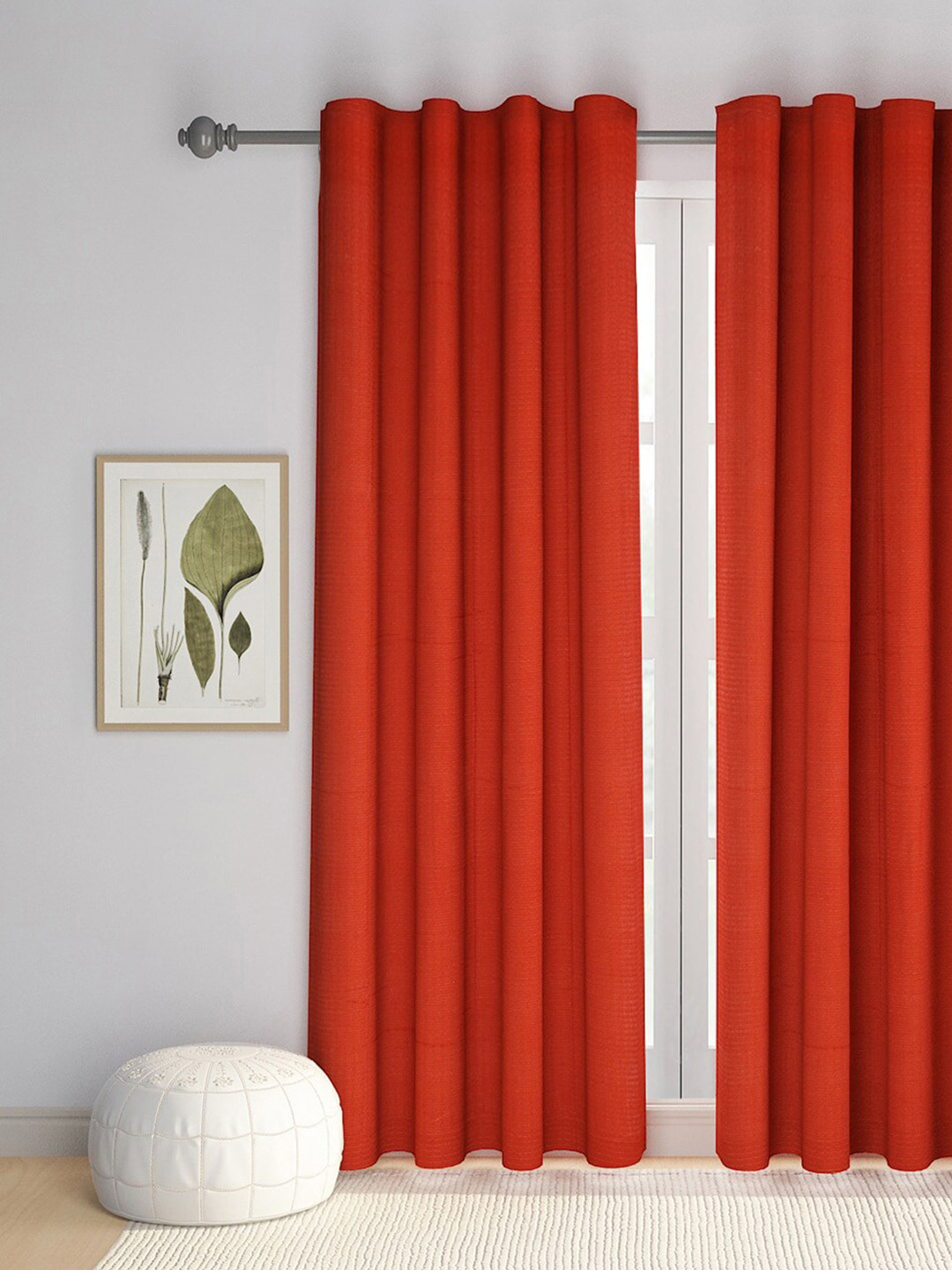Buy Fabindia Rust Room Darkening Cotton Door Curtain - Curtains And ...