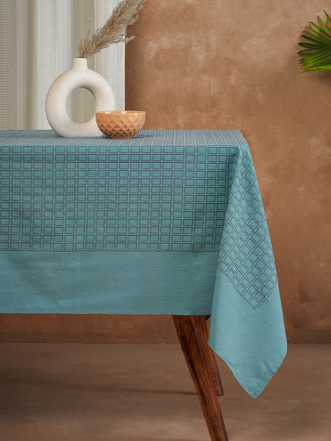 Buy Fabindia Samara Green Cotton 8 Seater Table Cover - Table Covers ...