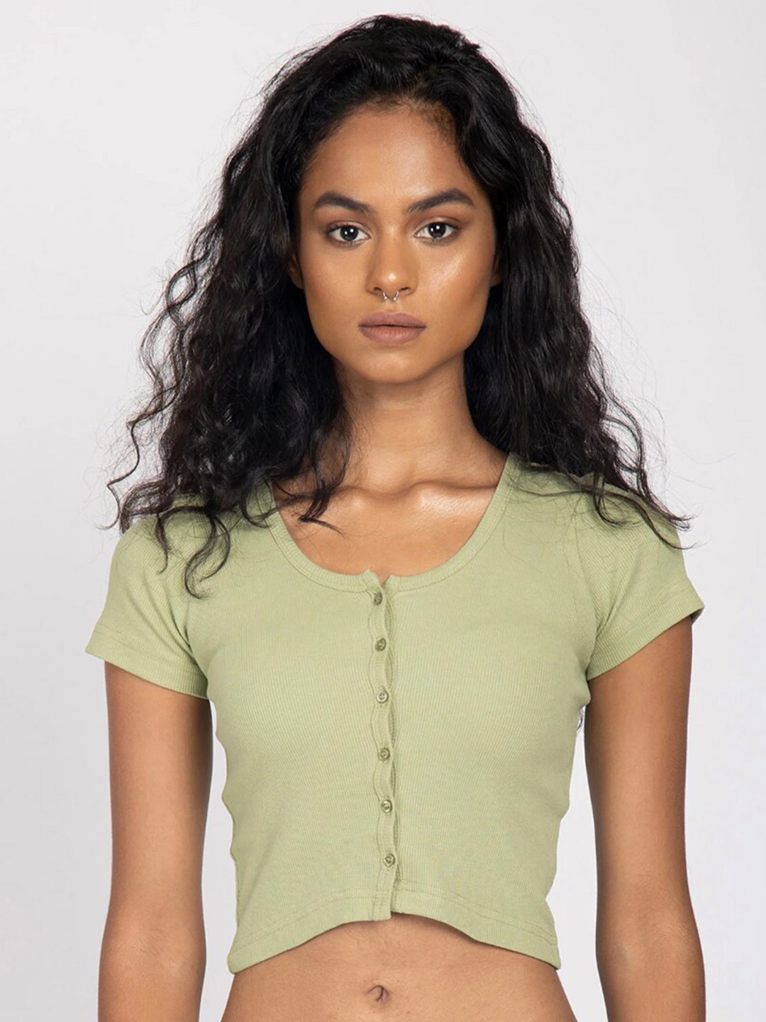Buy Bonkers Corner Green Fitted Crop Top Tops For Women 23269400 Myntra