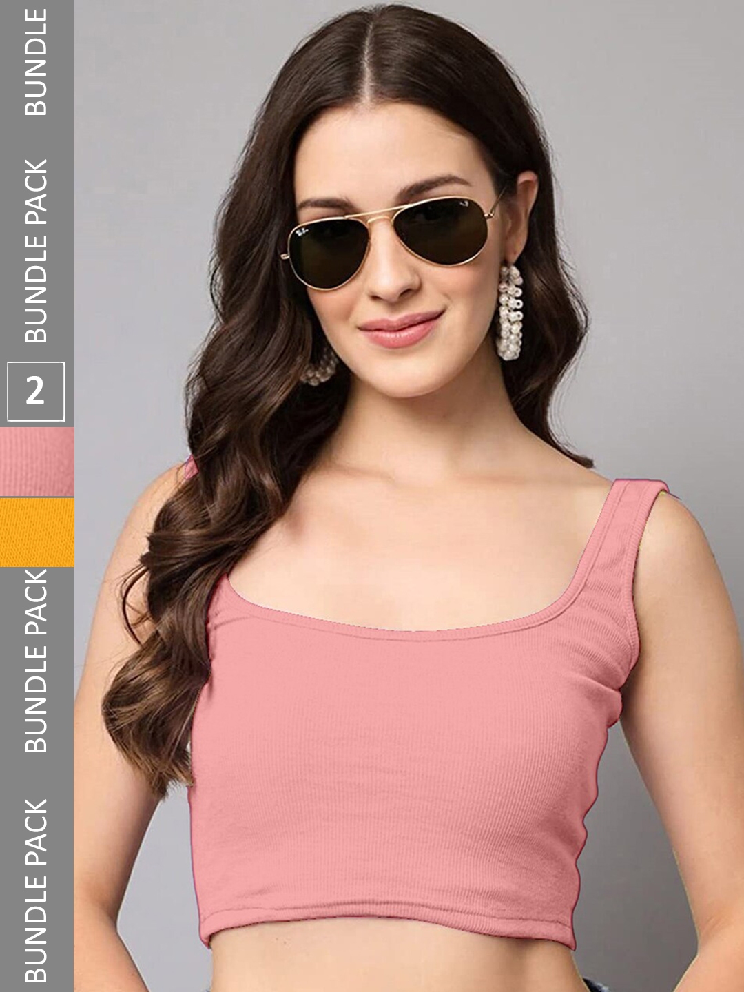 Buy Selvia Blue Pack Of 2 Ribbed Fitted Crop Top Tops For Women