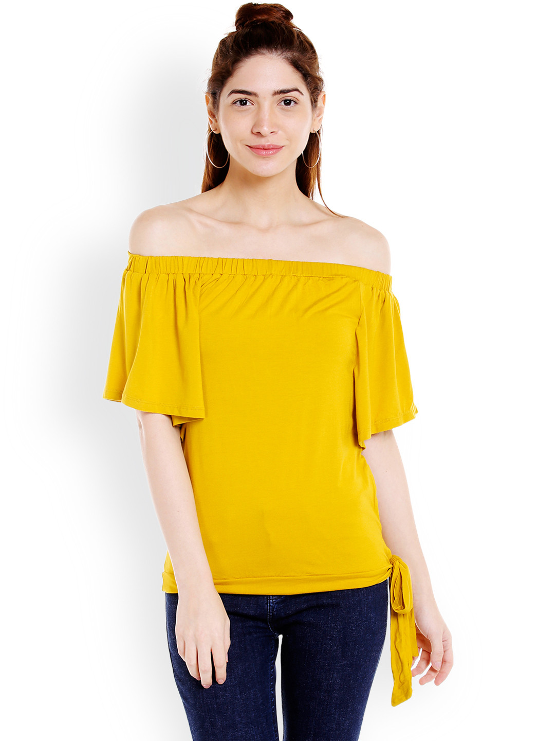 Buy Globus Women Mustard Yellow Solid Top - Tops for Women 2327245 | Myntra