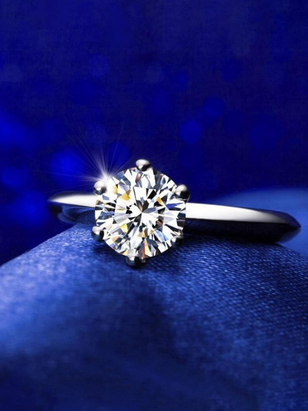 Buy Designs & You Silver Plated American Diamond Studded Solitaire ...