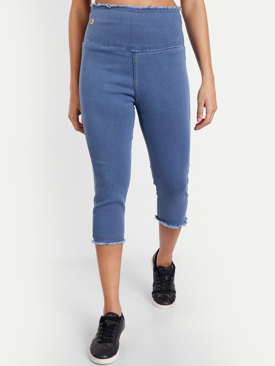 Buy BAESD Women Regular Fit High Rise Denim Capris - Capris for Women ...