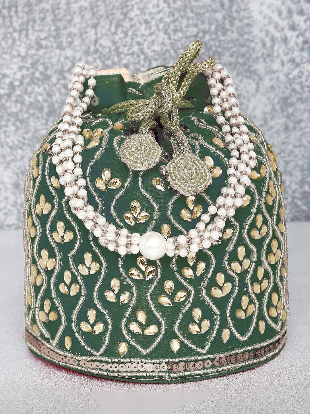 Buy Peora Embellished Potli Clutch With Wrist Loop - Clutches for Women ...
