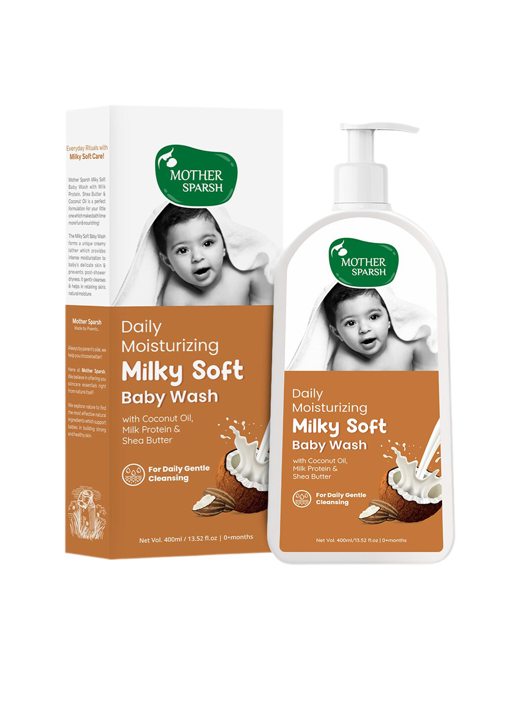 Buy Mother Sparsh Kids Daily Moisturizing Milky Soft Baby Wash 400 Ml ...