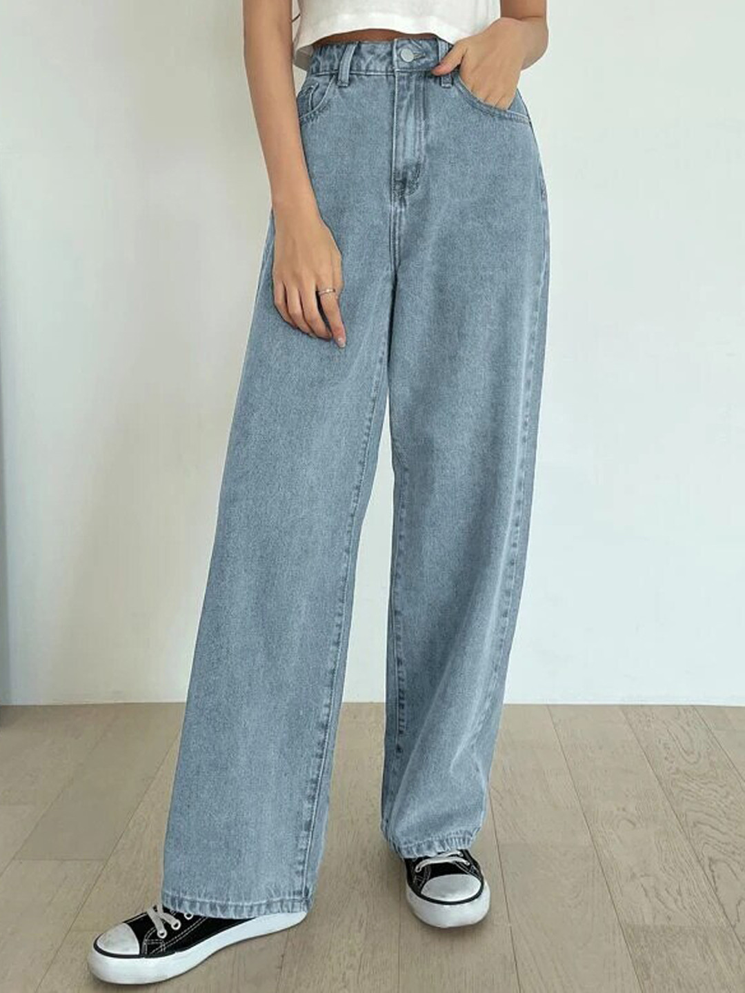 Buy KASHIAN Women Mid Rise Loose Boyfriend Fit Clean Look Heavy Fade ...