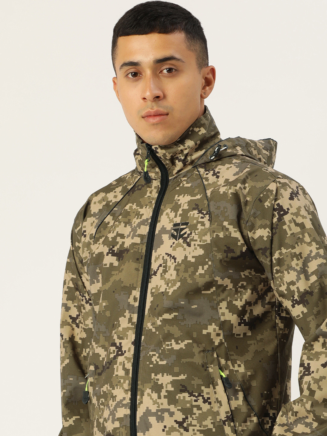 Buy Sports52 Wear Abstract Printed Detachable Hood Designer Rain Jacket ...