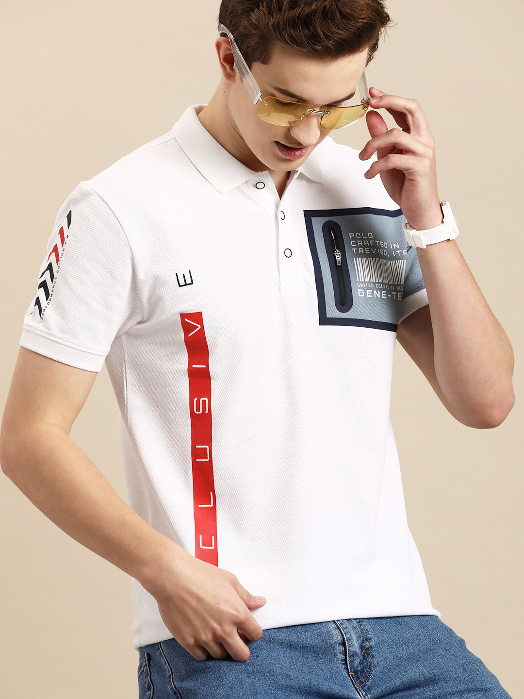 Buy United Colors Of Benetton Men Typography Printed Polo Collar Pure ...