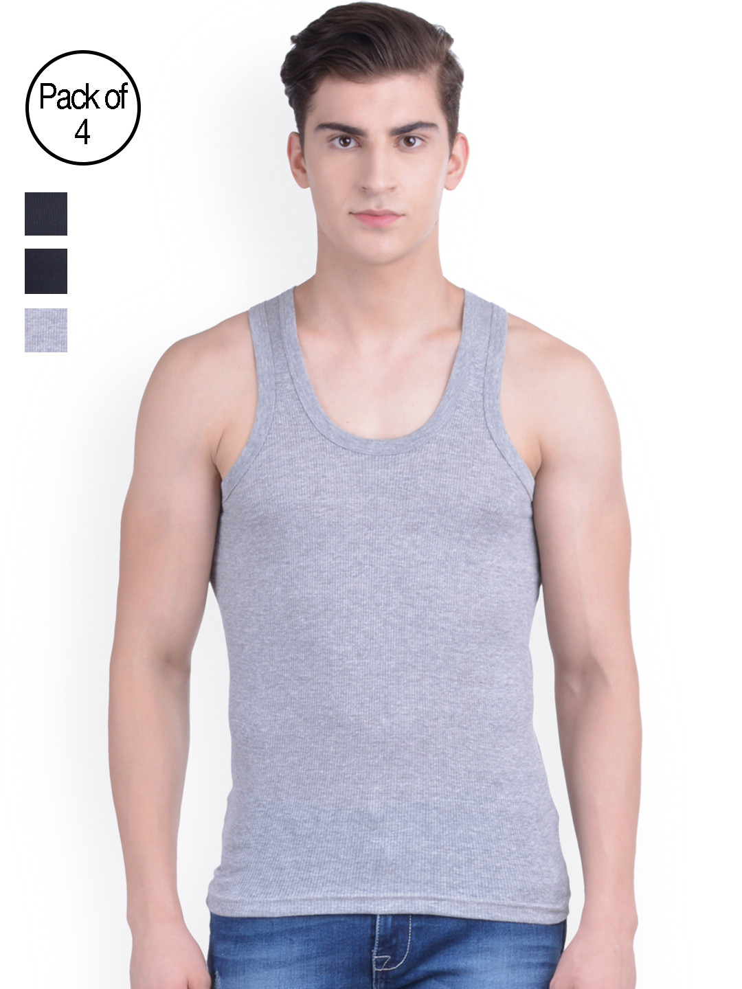Buy Dollar Bigboss Pack Of 4 Vests MDVE 04 R1 PO4 - Innerwear Vests for ...