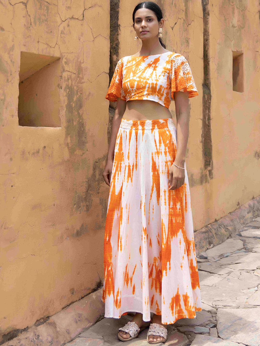 Buy Ragavi Tie Dye Crop Top With Skirt Co Ords - Co Ords for Women 23301804 | Myntra