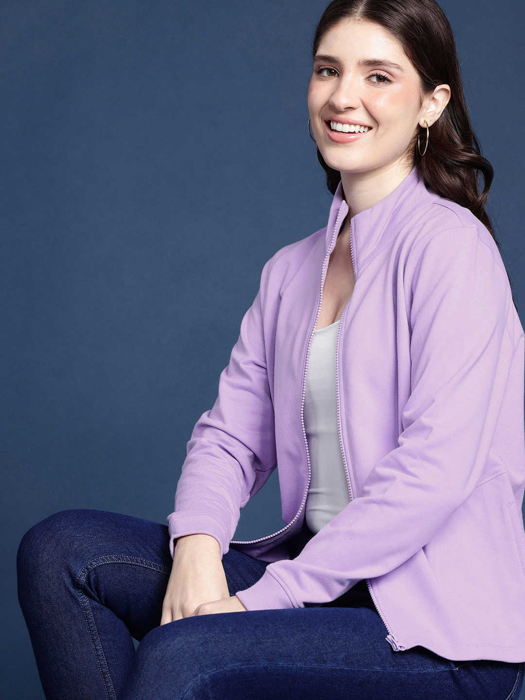 Buy Mast & Harbour Mock Collar Sweatshirt - Sweatshirts for Women ...