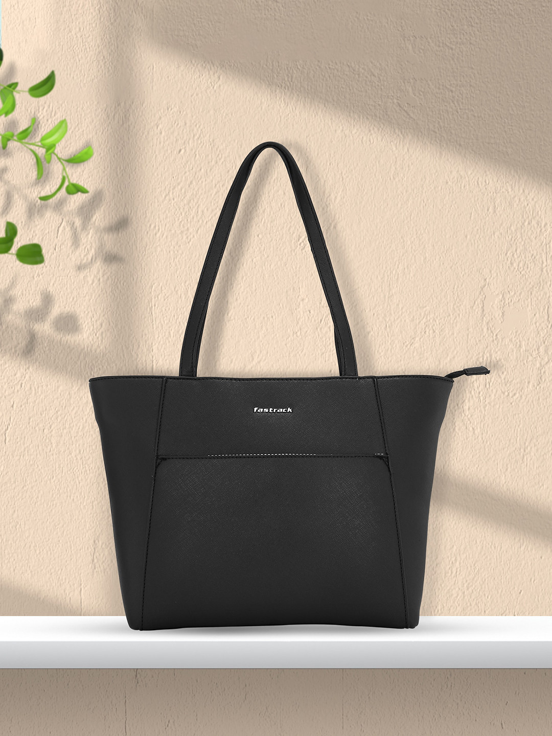 Buy Fastrack Black PU Structured Handheld Bag - Handbags for Women ...