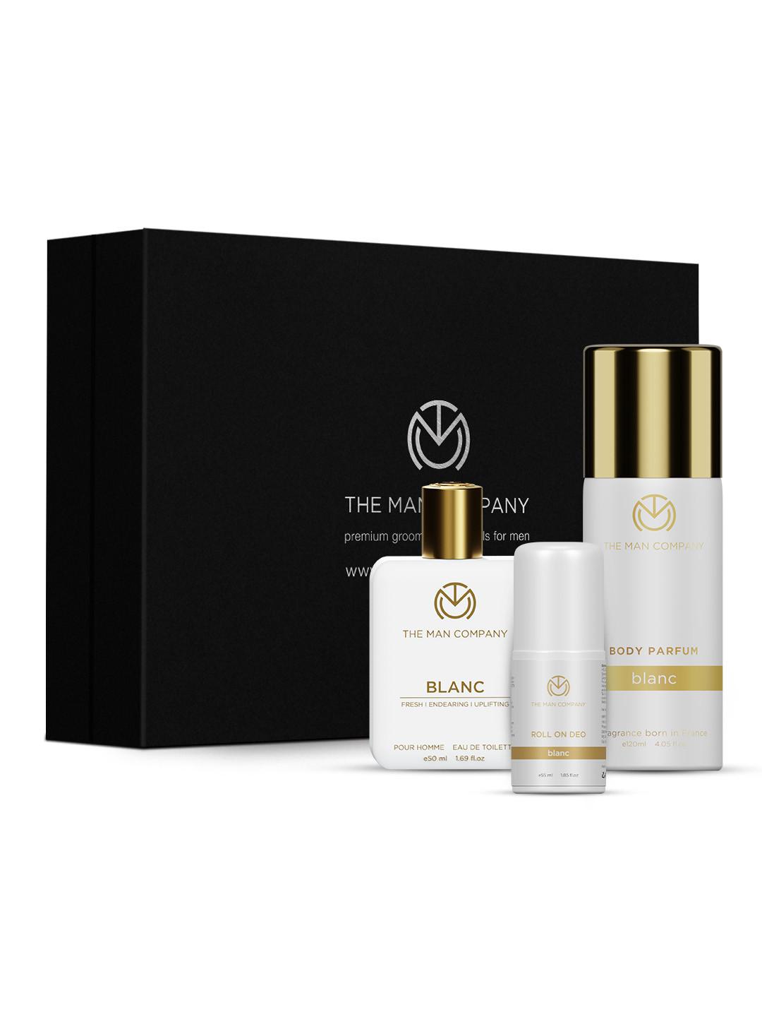 Buy THE MAN COMPANY Set Of Black EDT 50 Ml, Roll On Deo 55 Ml & Body ...
