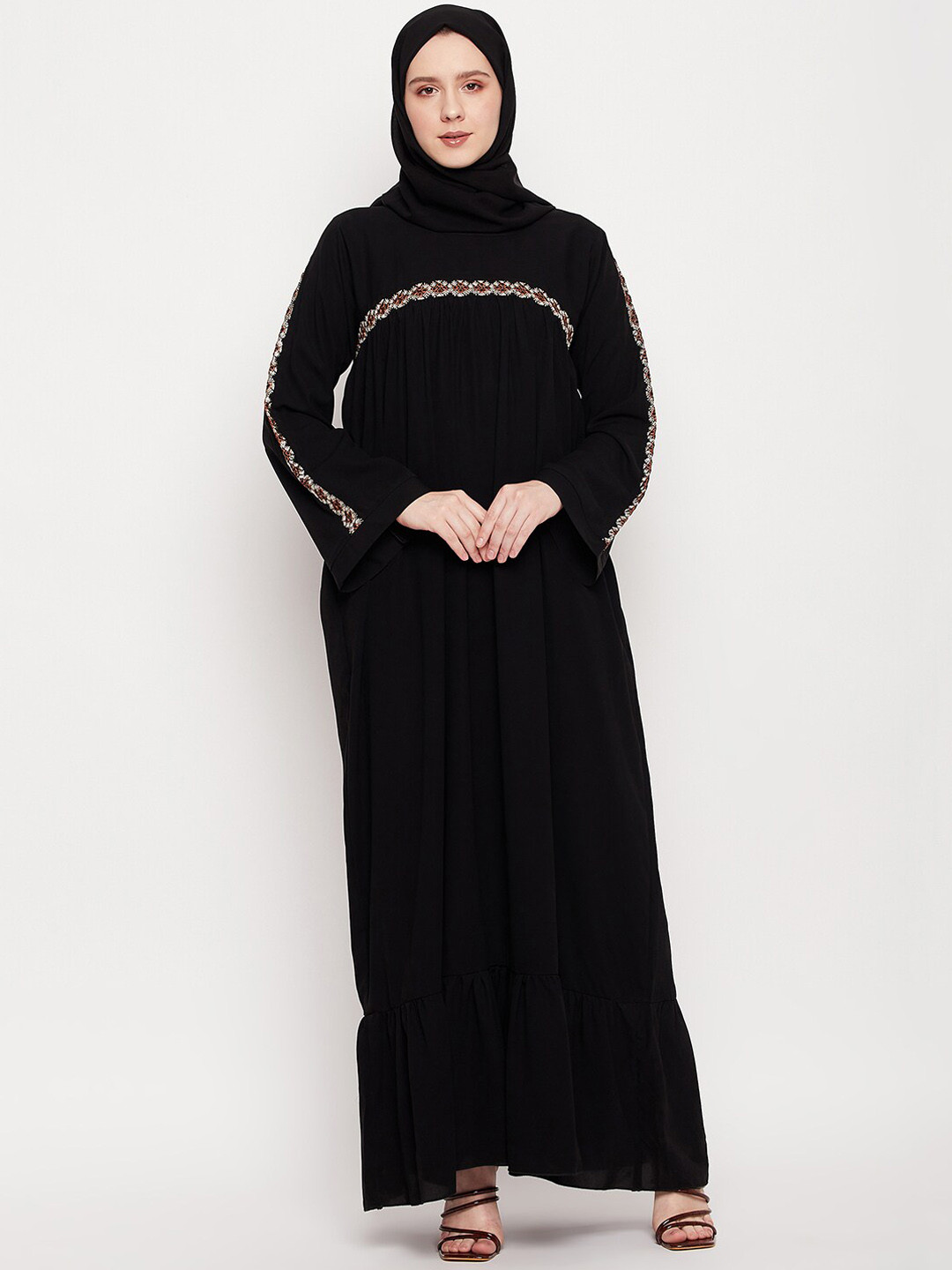 Buy NABIA Long Sleeves Abaya Burqa - Burqas for Women 23307556 | Myntra
