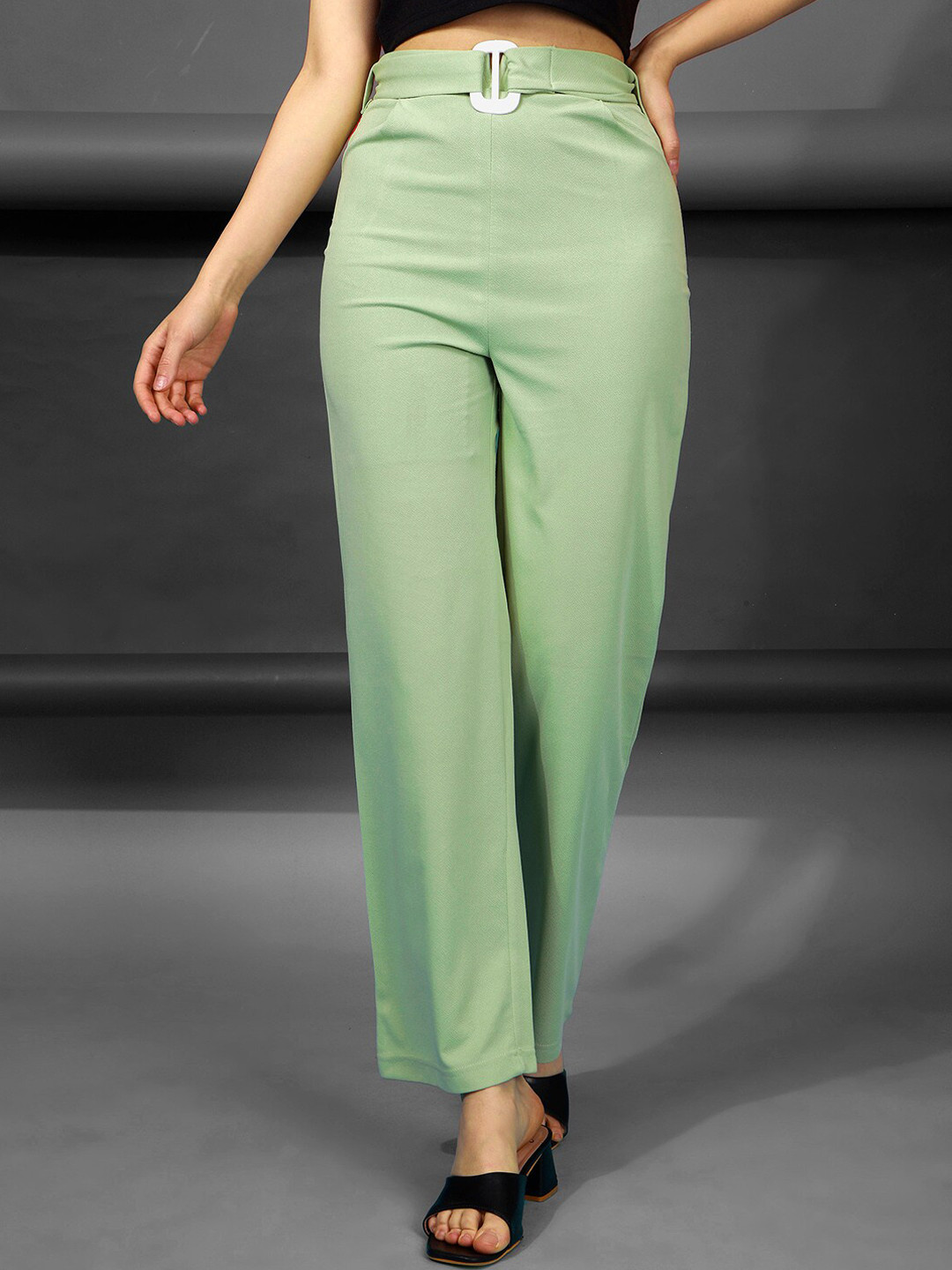 Buy Selvia Women Mid Rise Easy Wash Lycra Trousers - Trousers for Women ...
