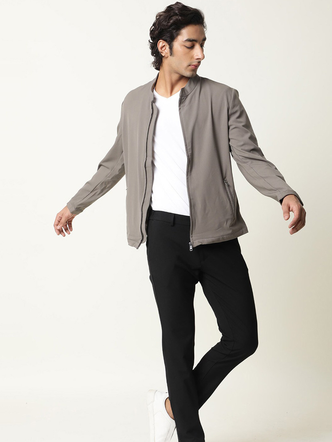 Buy RARE RABBIT Men Sign 2 Slim Fit Stand Collar Jacket - Jackets for ...