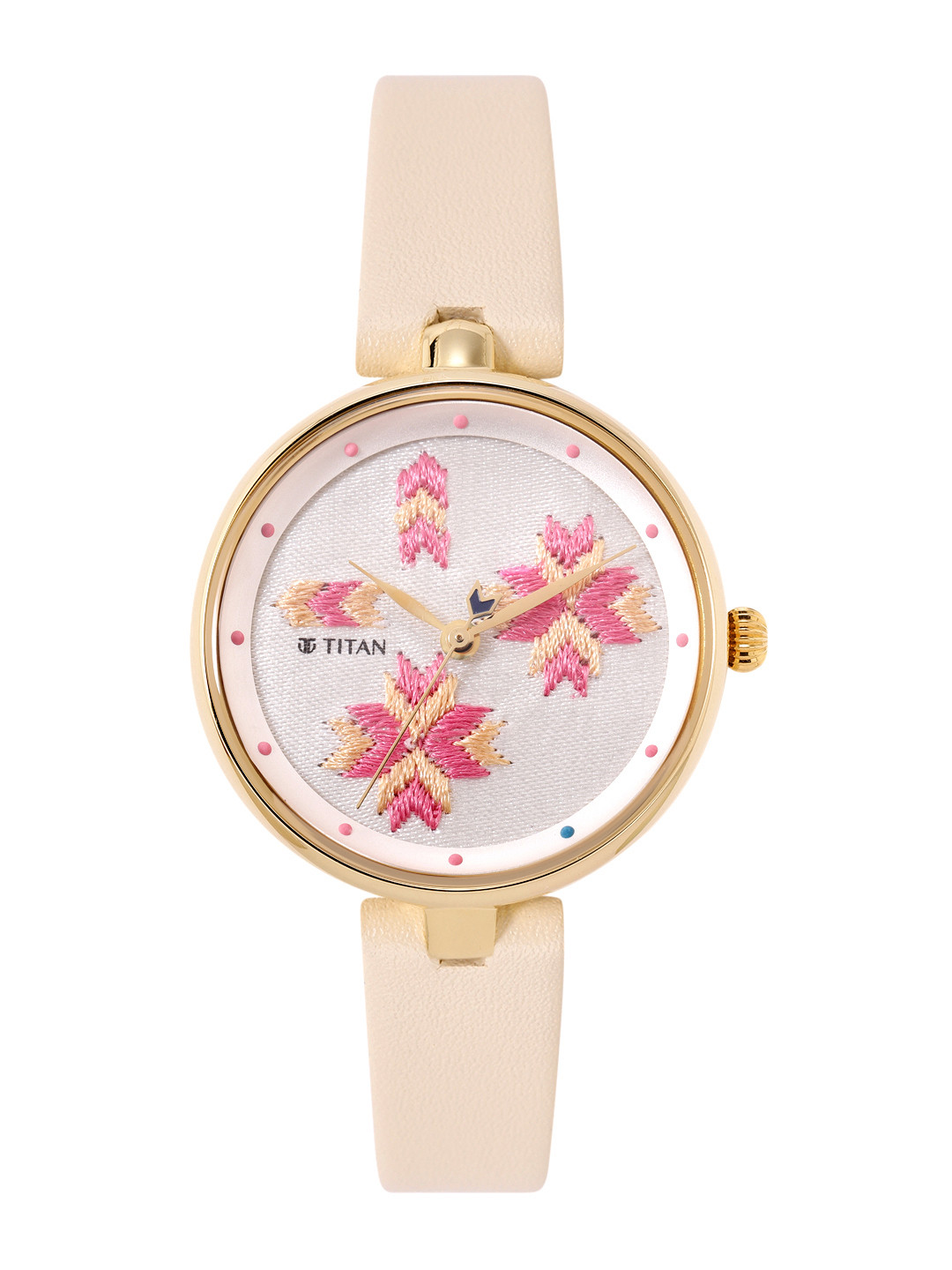Buy Titan Women Special Edition Embroidered Dial & Leather Straps ...