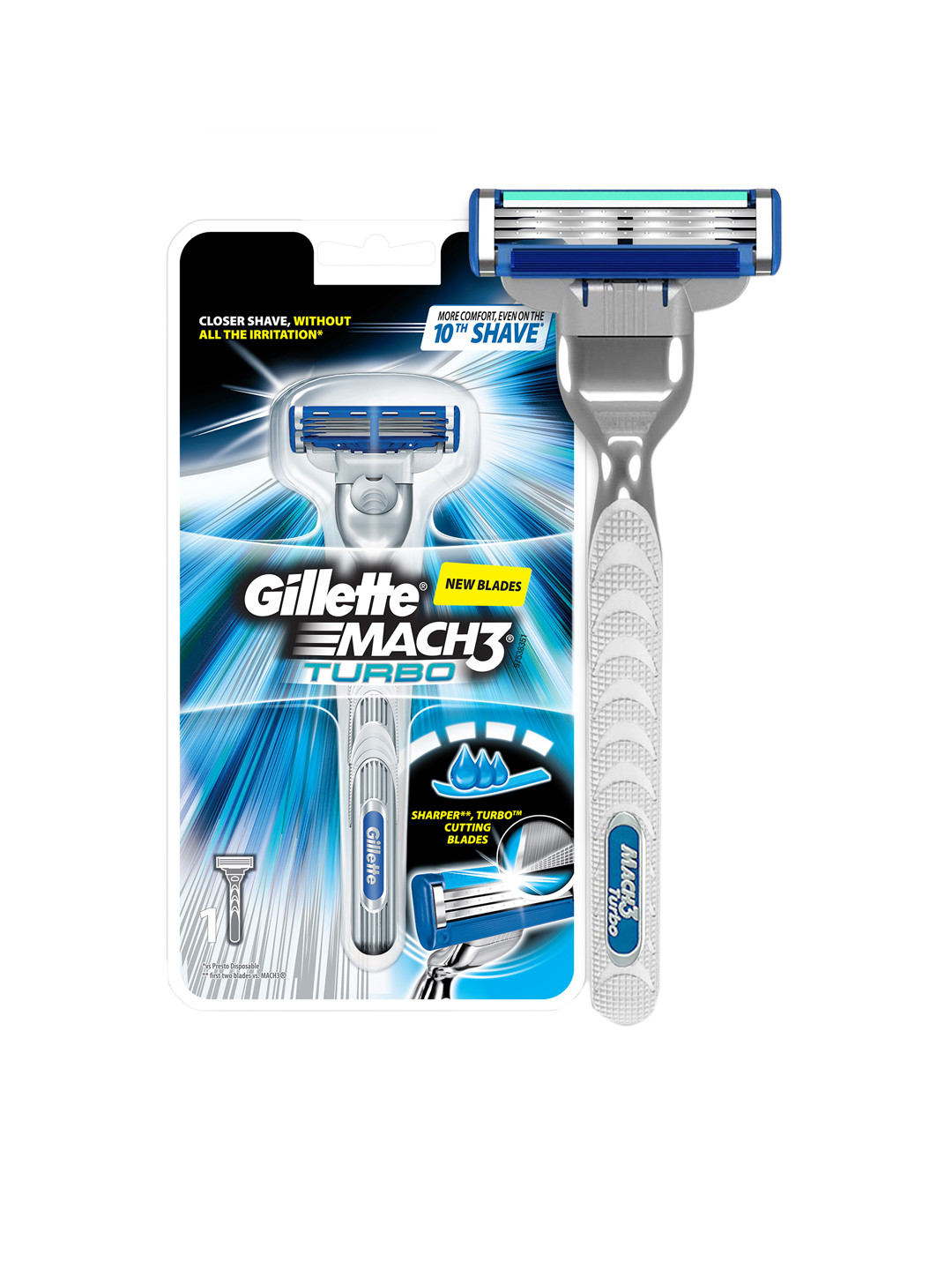 Buy Gillette Mach 3 Turbo Manual Shaving Razor - Razors And Cartridges ...
