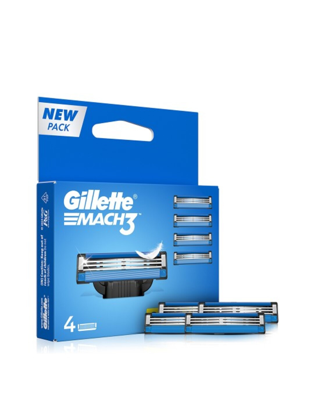 Buy Gillette Mach 3 Turbo Manual Shaving Razor Blades (Cartridge) 4s ...