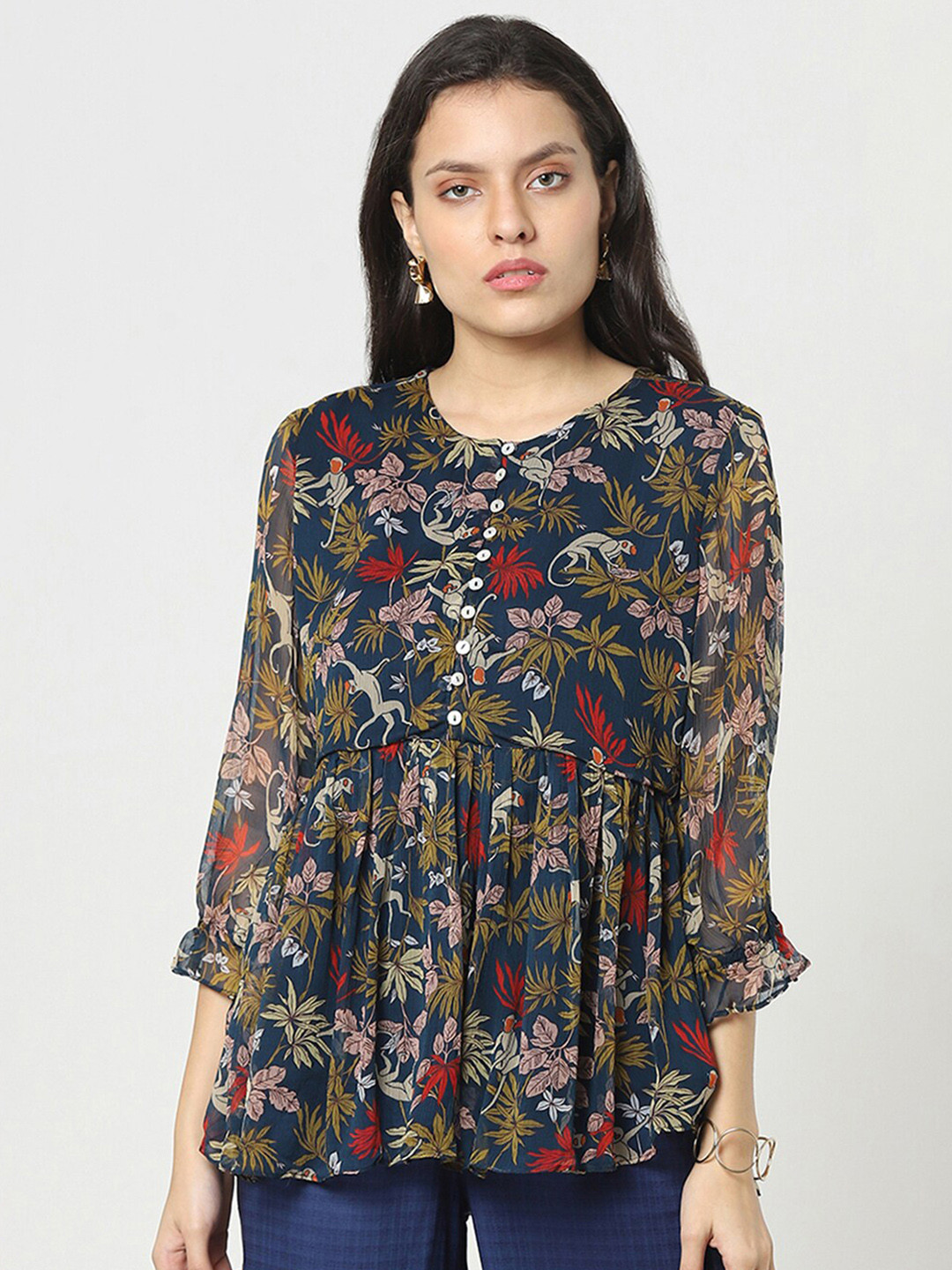 Buy Marigold Lane Floral Printed Empire Top - Tops for Women 23336724 ...