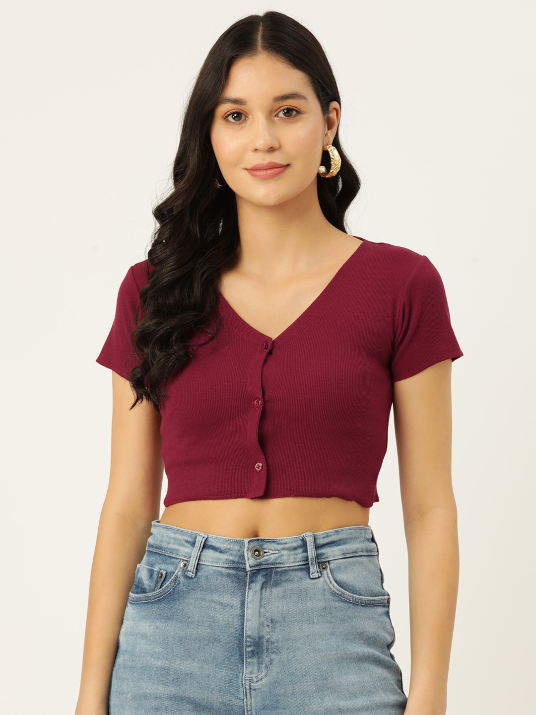 Buy Malachi Cotton Shirt Style Crop Top - Tops for Women 23338564 | Myntra