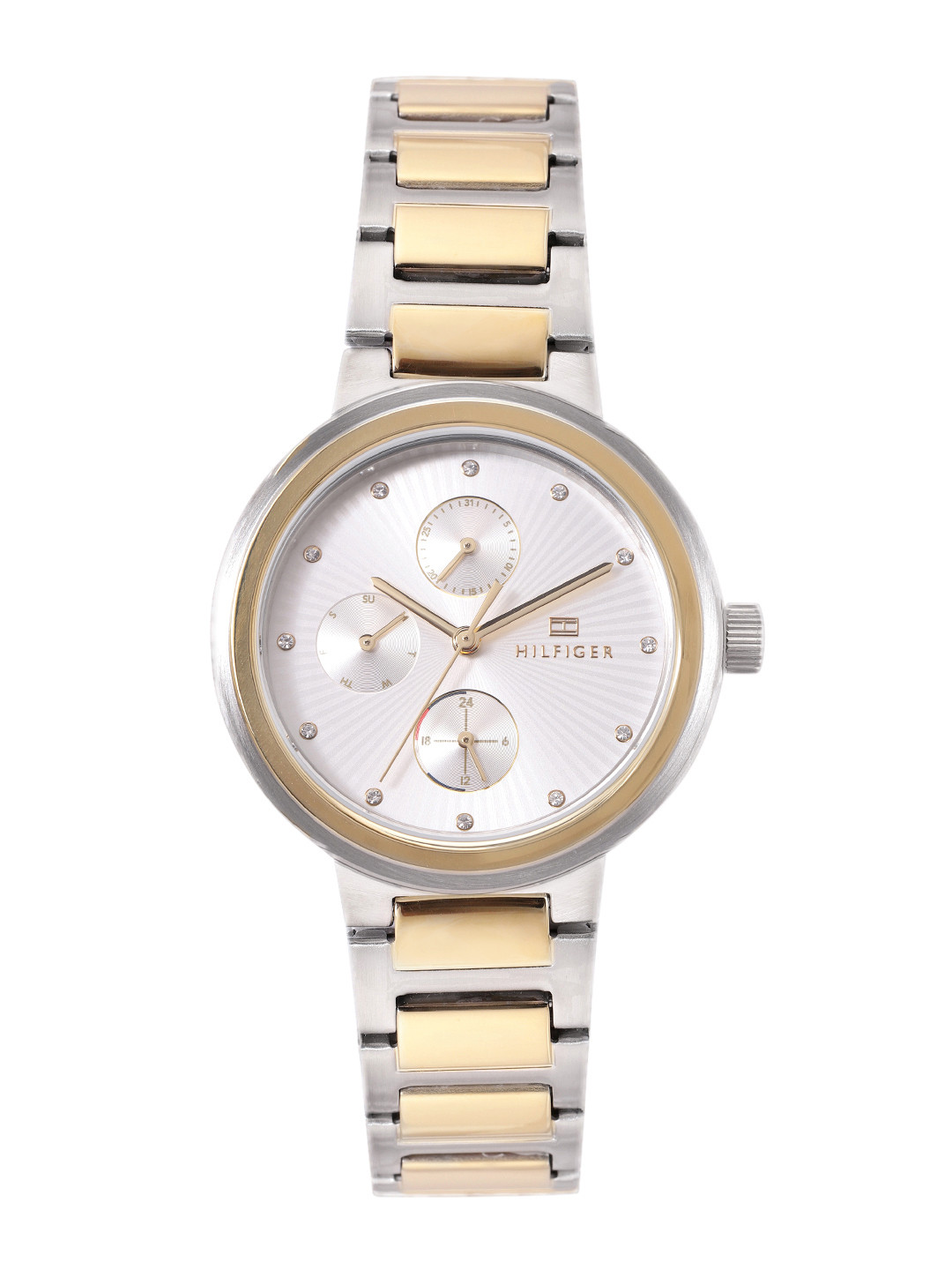 Buy Tommy Hilfiger Women Dual Toned Patterned Stainless Steel Bracelet ...