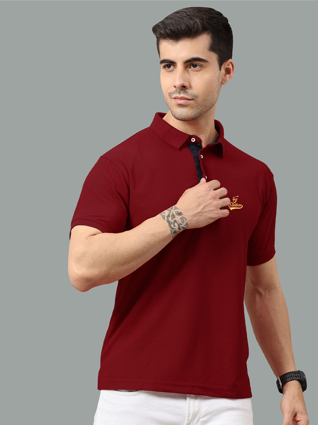 Buy STELLERS Polo Collar Dry Fit T Shirt - Tshirts for Men 23351400 ...
