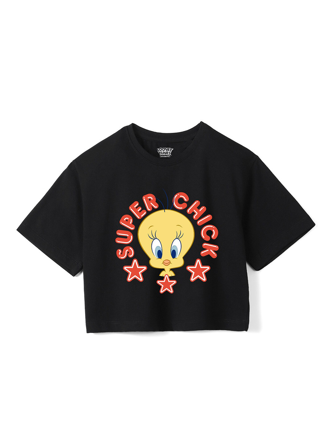 Buy Wear Your Mind Girls Tweety Printed Drop Shoulder Sleeves Pure ...