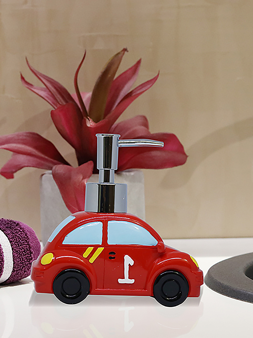 Buy Shresmo Red & Black Car Shaped Liquid Soap Dispenser - Bathroom ...
