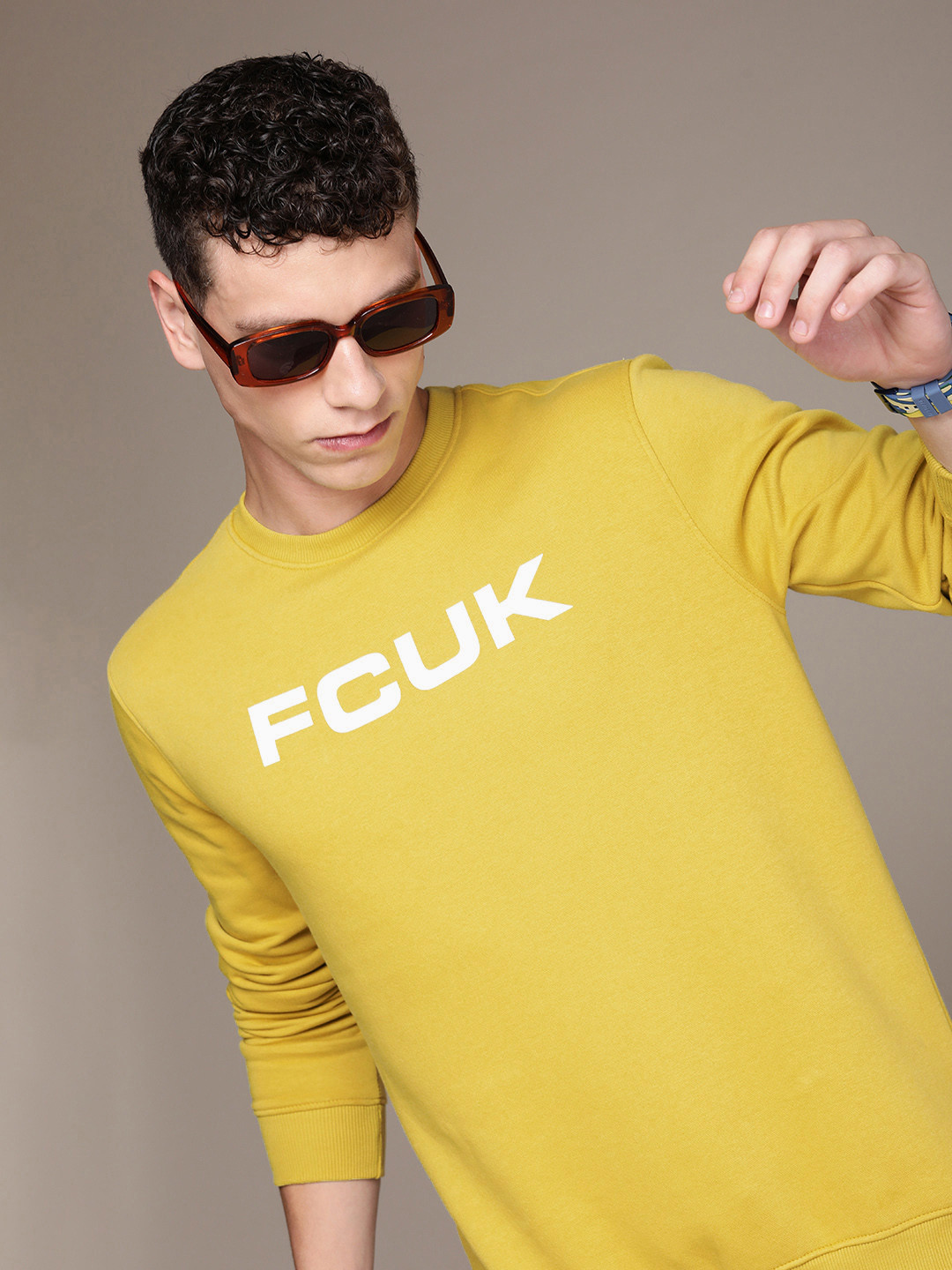Buy FCUK Men Brand Logo Printed Sweatshirt - Sweatshirts for Men ...