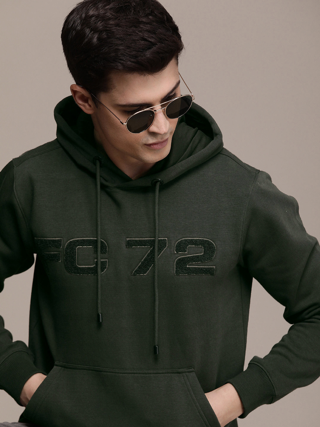 Buy French Connection Brand Logo Embroidered Hooded Sweatshirt ...