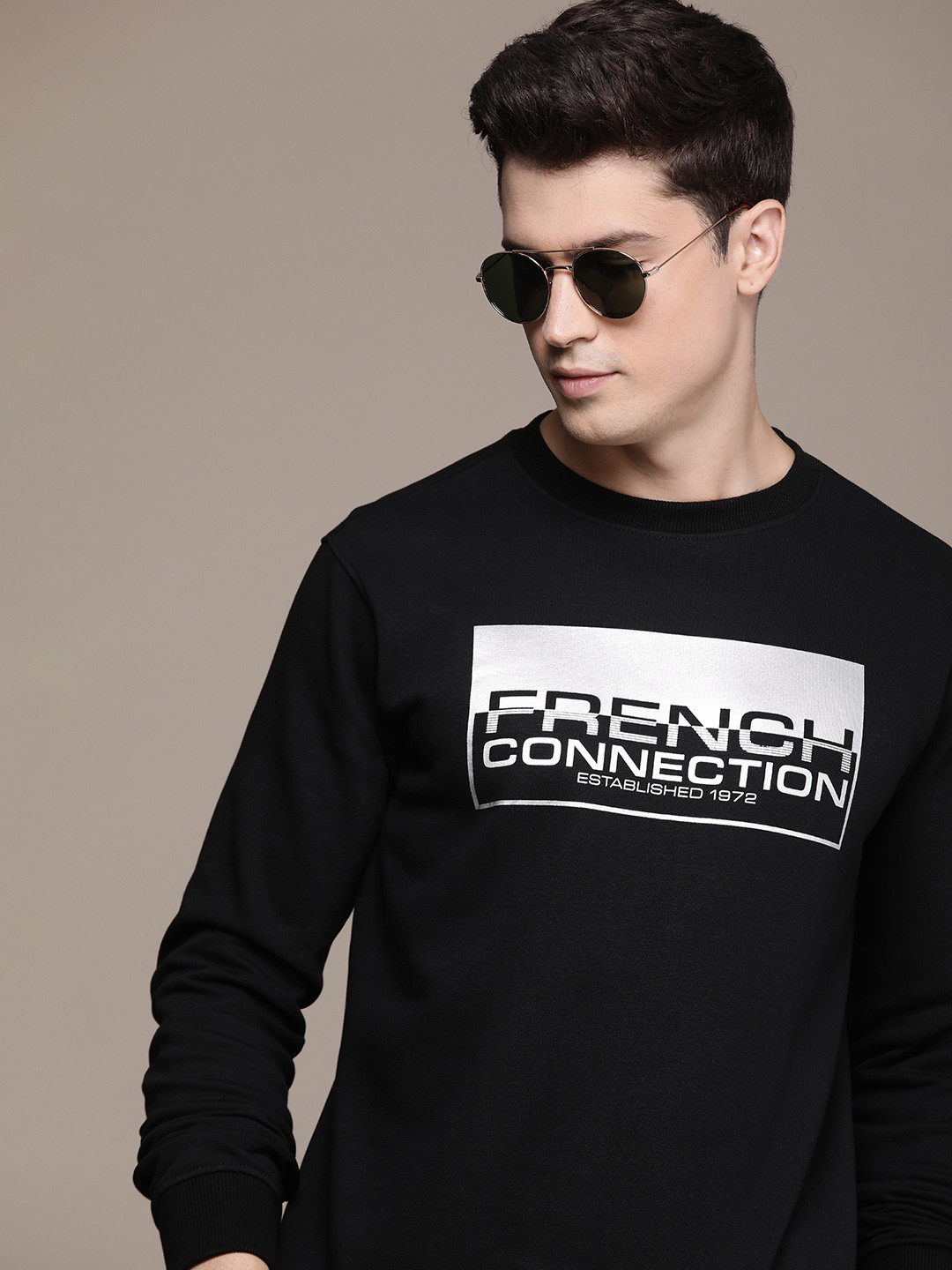 Buy French Connection Brand Logo Printed Pullover Sweatshirt ...