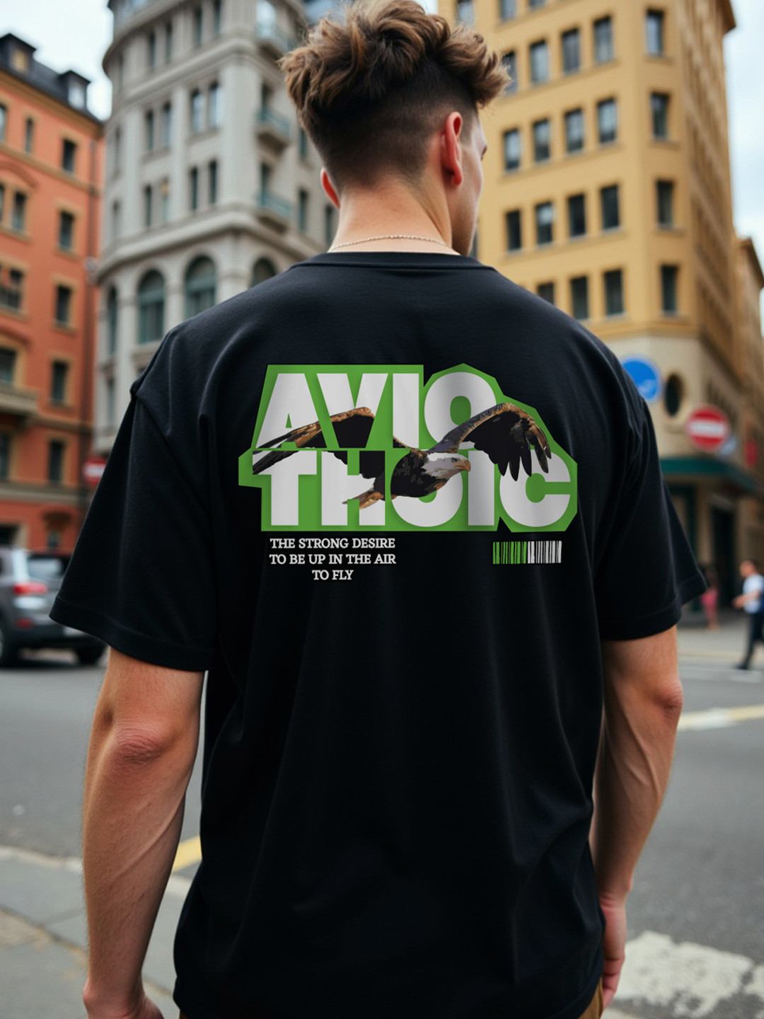 Buy Mad Over Print Typography Printed Cotton Oversized Fit T Shirt ...